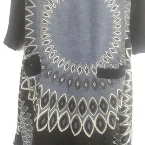Aryeh | Dresses | Aryeh Gray Black Sweater Mandala Print Dress With ...